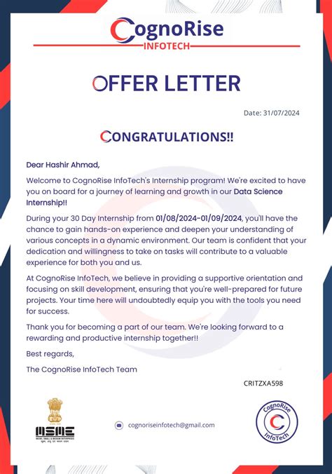 Hashir Ahmed On Linkedin Datascience Internship Cognorise