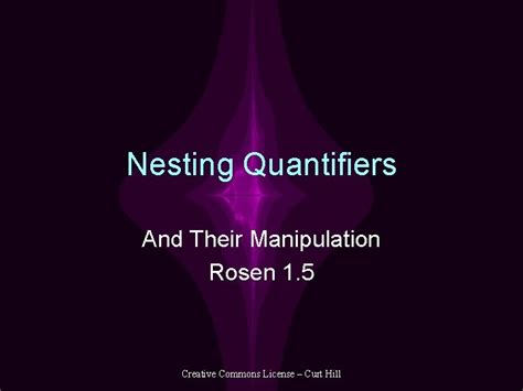 Nesting Quantifiers And Their Manipulation Rosen
