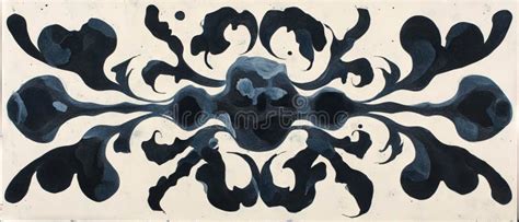 Exploring Intricate Black Ink Patterns With Symmetrical Designs On A White Background Stock