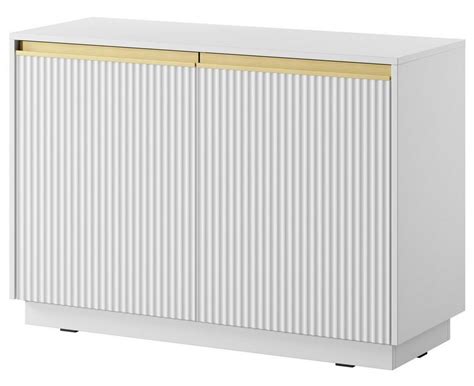 Compleo Kommode Mit 2türen Rillenstruktur Gold Griffe Glam