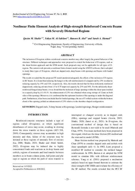 Pdf Nonlinear Finite Element Analysis Of High Strength Reinforced