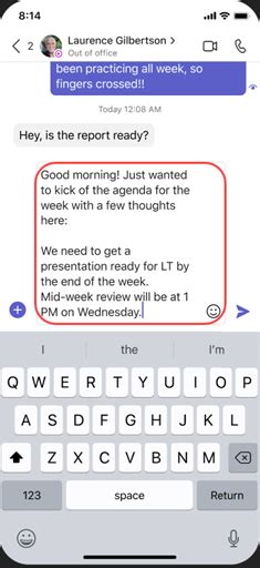 จัดกําหนดการข้อความแชทใน Microsoft Teams ฝ่ายสนับสนุนของ Microsoft
