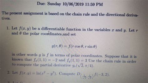 Solved Let F X Y Be A Differentiable Function In The
