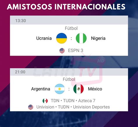 En Vivo Todos Los Amistosos Internacionales De Hoy 10 Setiembre