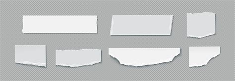 흰색 찢어진 종이 시트 가장자리 참고 벡터 텍스처 노트북 테두리 레이블 격리 모양 세트 현실적인 신문 페이지 스트립 디자인