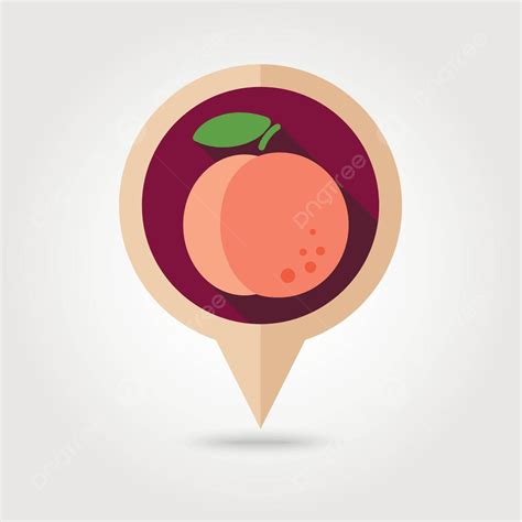 Peach Flat Pin Map Icon Fruit Map Sweet Pin Vector Map Sweet Pin Png
