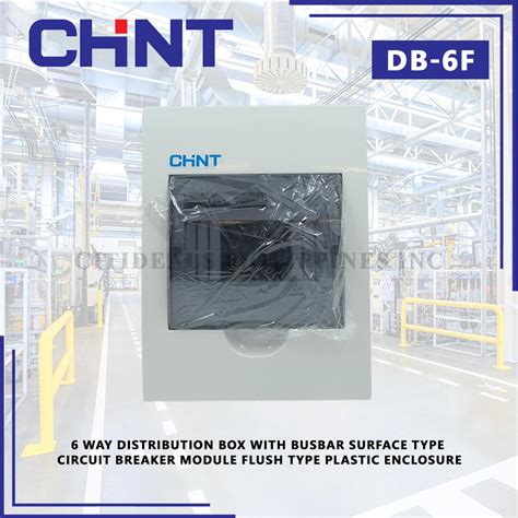 chint 6 way distribution box with busbar flush type circuit breaker