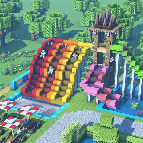 만두민 Mandoomin On Instagram Small Waterpark In Minecraft 마인크래프트에서 워터