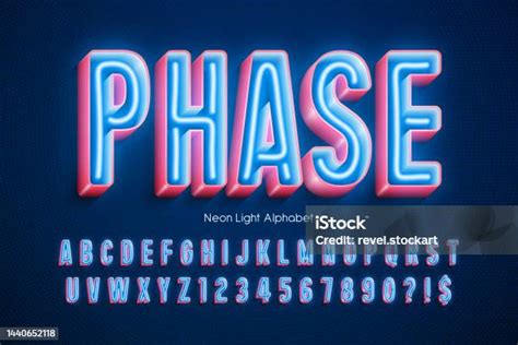 Neon Light 3d Alphabet Retrofuturistic Original Type向量圖形及更多俱樂部圖片 Istock