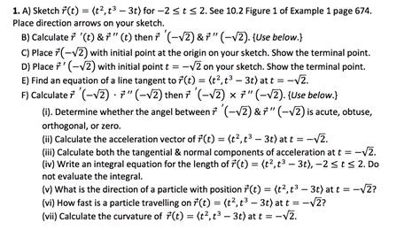 Solved A Sketch r t t² t³ t for t See Chegg com