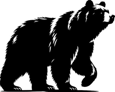 Silhueta De Urso Pardo Vetor Silhueta De Cor Preta Fundo Branco Sólido