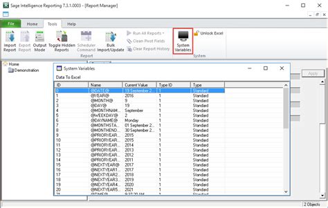 More Efficient Report Running Part 2 Using System Variables With