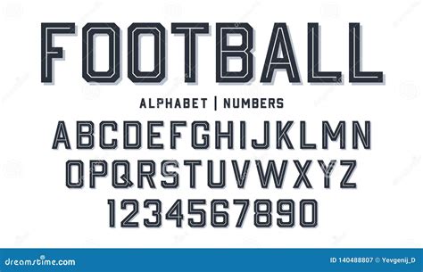 Sport Style Font Football Style Font With Lines Inside Athletic Style Letters And Numbers For