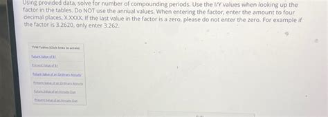 Using Provided Data Solve For Number Of Compounding Chegg
