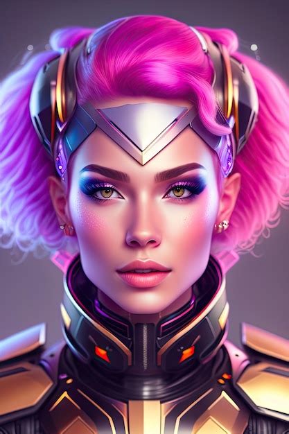 Premium Ai Image Futuristic Android Cyborg Robot Woman Warrior