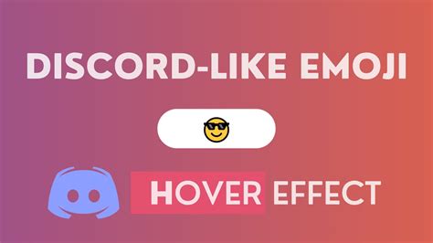 Discord Like Emoji Hover Effect Using Html Css And Javascript Youtube