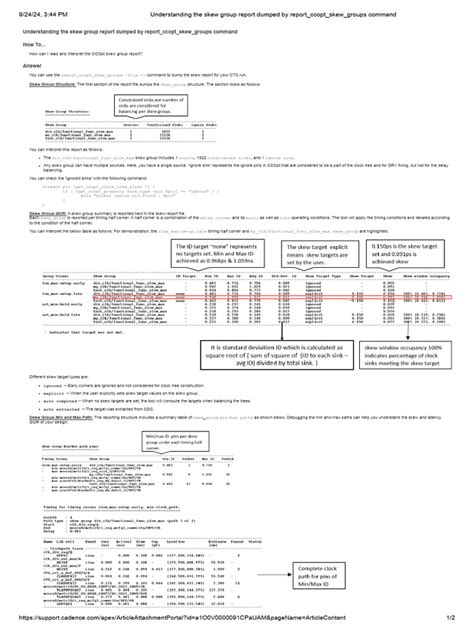 Understanding The Skew Group Report Dumped By Report Ccopt Skew Groups Command Pdf