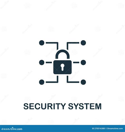 Security System Icon Monochrome Simple Sign From Security Collection Stock Vector