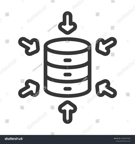 Data Aggregation Outline Icon Vector Illustration Stock Vector Royalty