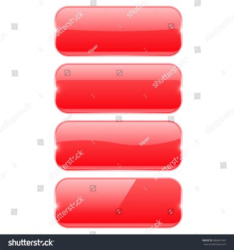 Red Rectangle Buttons Vector D Illustration Stock Vector Royalty Free Shutterstock