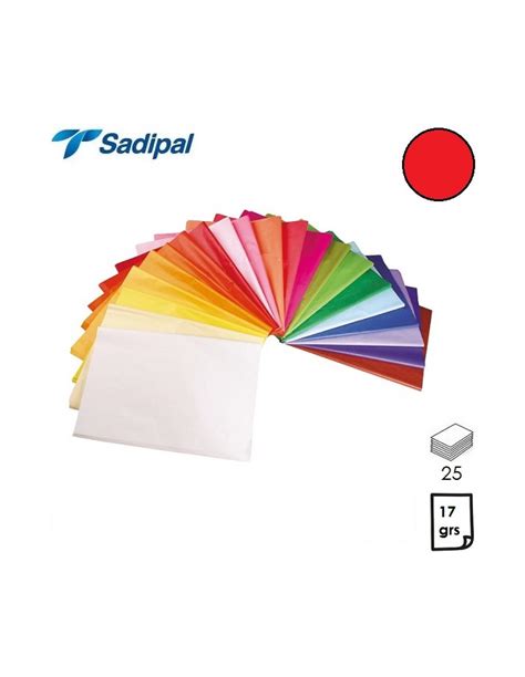 Papel Seda Sadipal X Cm Hojas Rojo