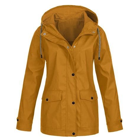 Sksloeg Womens Lightweight Windbreaker Waterproof With Hood Long Rain