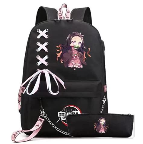 Gersh Anime Nezuko Laptop Backpack Anime Backpack School Backpack Laptop Bag 17 7 Inch Nezuko