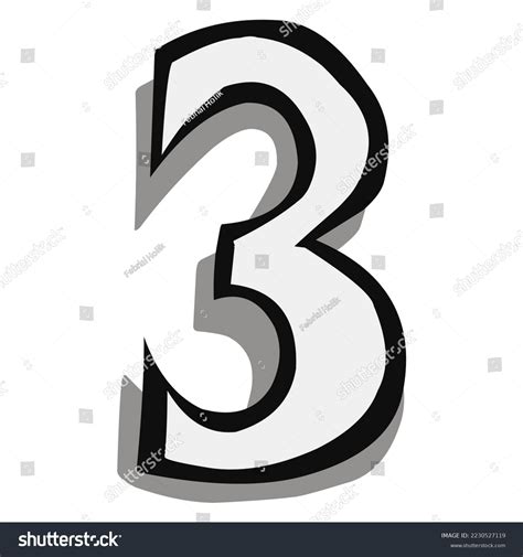 Number Three Design Suitable Comic Designs Stock Vector Royalty Free