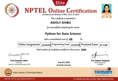 Ashily Shibu On Linkedin Nptel Swayam Onlinecertification Online Onlinecourses