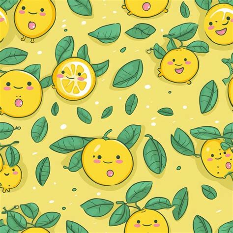 Premium Ai Image Seamless Cutie Lemon Pattern Premium Ai Image Seamless Cutie Lemon Pattern