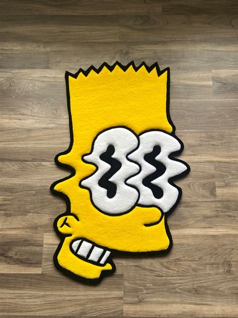 Trippy Bart Simpson Custom Tufted Rug Etsy