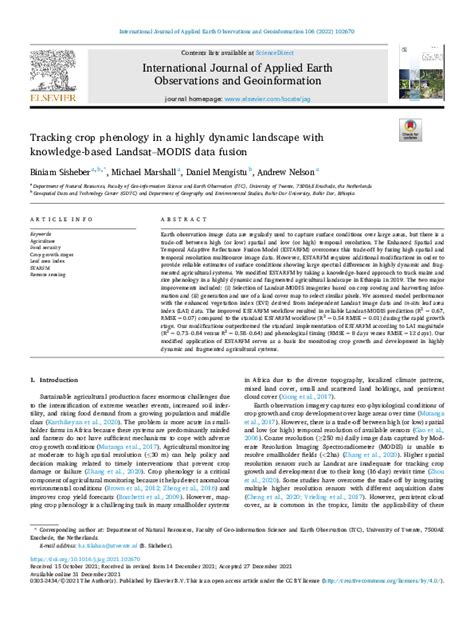 Pdf Tracking Crop Phenology In A Highly Dynamic Landscape With Knowledge Based Landsat Modis
