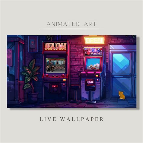 Animated Background 90s Arcade Game Machine Retro Games 80s