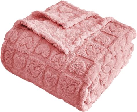 FY FIBER HOUSE Throw Blankets With Heart Checkered Soft Warm Blankets