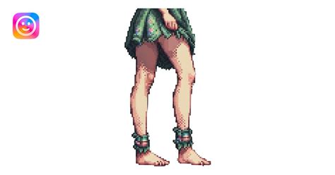 Pixel Art Of A Girls Feet Side View Soft Colors Illustration Ai
