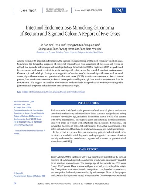 Pdf Intestinal Endometriosis Mimicking Carcinoma Of Rectum And