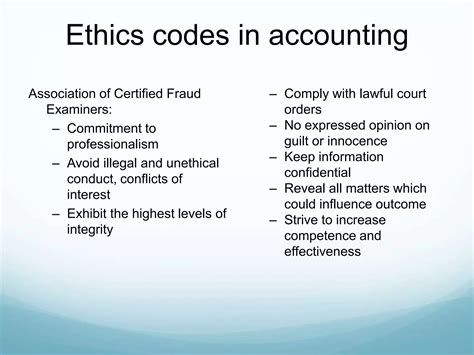 Ethics In Accounting Pptx