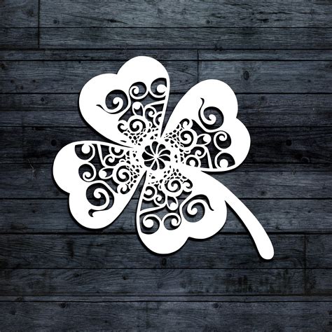 Clover Svg Irish Svg Mandala Svg Etsy Clover Shamrock Mandala