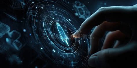 A Hand Turning A Button Featuring A Rocket Icon Symbolizing Maximum