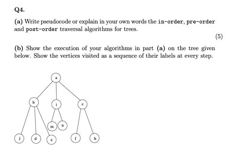 Solved Q4 A Write Pseudocode Or Explain In Your Own Words Chegg
