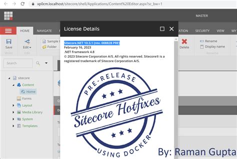 Apply Hotfix To Sitecore Docker Images Sitecore With Raman