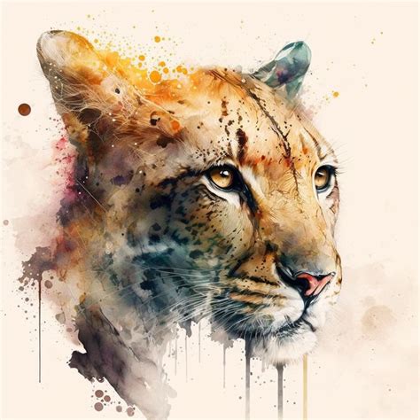 Cheetah Watercolor Painting