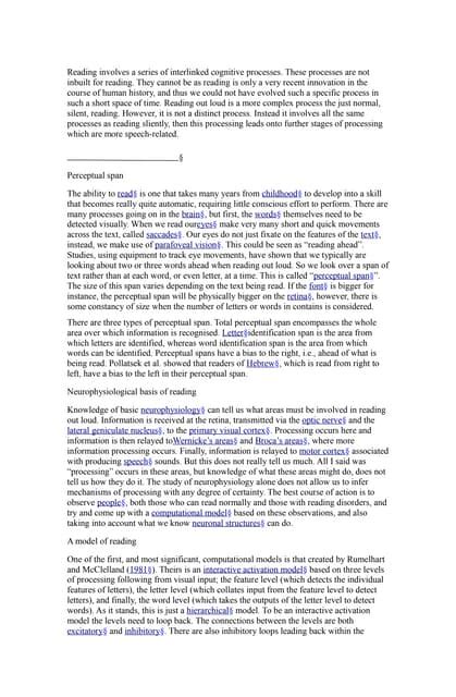 Cognitive Reading Pdf