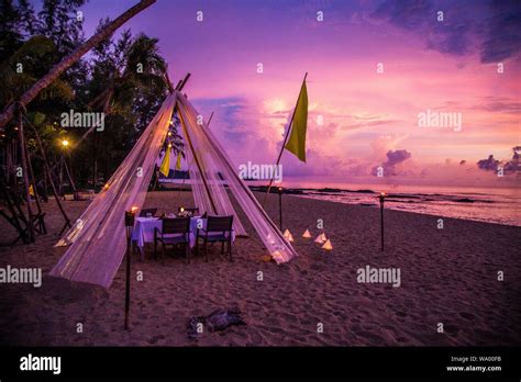 Khao Lak Beach Resort Views At Sunset In Thailand Stock Photo Alamy