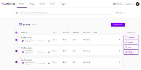 Managing Cloud Servers Upcloud