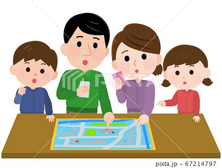 避難場所 ハザードマップを見て話し合う家族 イラストのイラスト素材 67214797 PIXTA