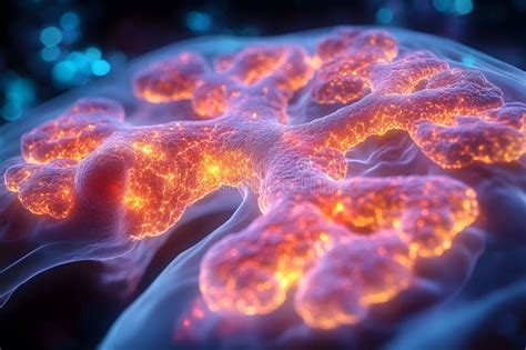 Neural Network Concept With Glowing Synapses Abstract Digital Illustration Generative Ai Stock