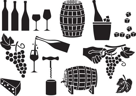 Wine Icons Set 3419824 Vector Art At Vecteezy