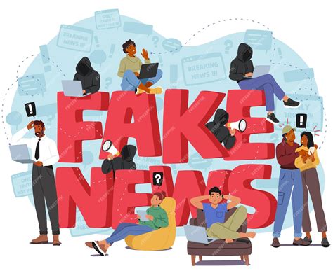 Premium Vector People And Fake News Concept Characters Susceptible To