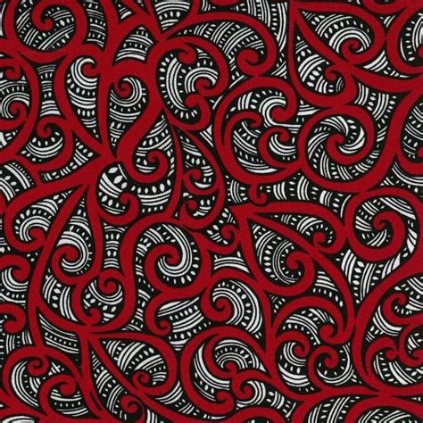 Te Koripi Wae Col 101 Red 1 2 Metre Length Fabric Design Maori